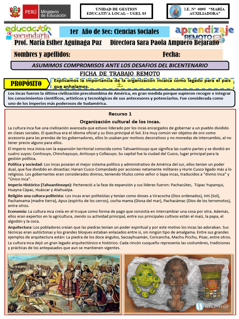 Legado Inca: Organización y Cultura | PDF | Imperio Inca