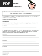 Literature Guide - The Giver | PDF | The Giver | Psychological Concepts