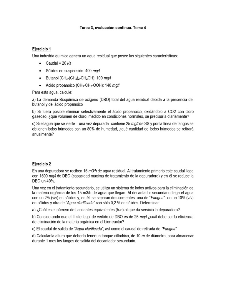 Tarea 3. - Evaluación Continua - Ejercicios Tema 4 | PDF