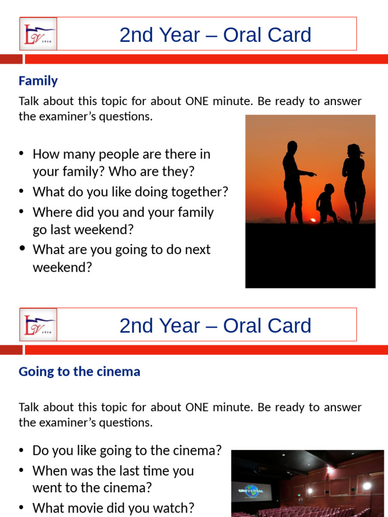 New Oral Cards 2nd Year | PDF