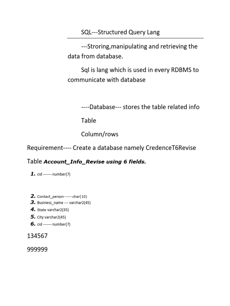 CT10 Lect4 | PDF | Sql | Computing