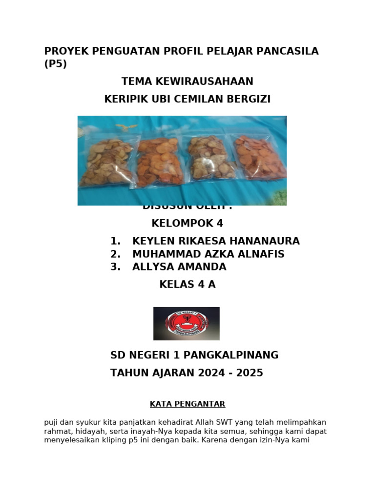 Proyek Penguatan Profil Pelajar Pancasila | PDF