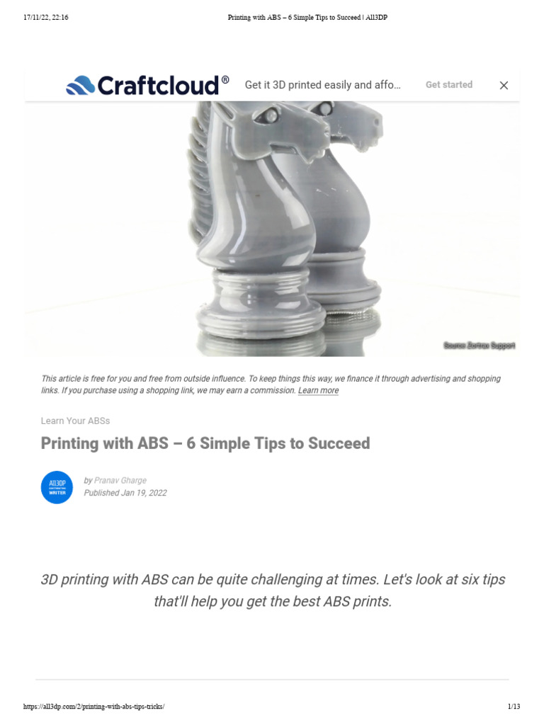 Printing With ABS - 6 Simple Tips To Succeed - All3DP | PDF | 3 D Printing | Materials