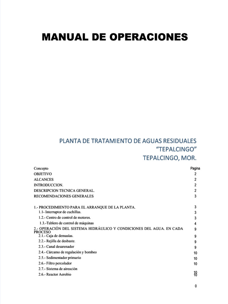 PDF Manual de Operaciones de Ptar - Compress | PDF