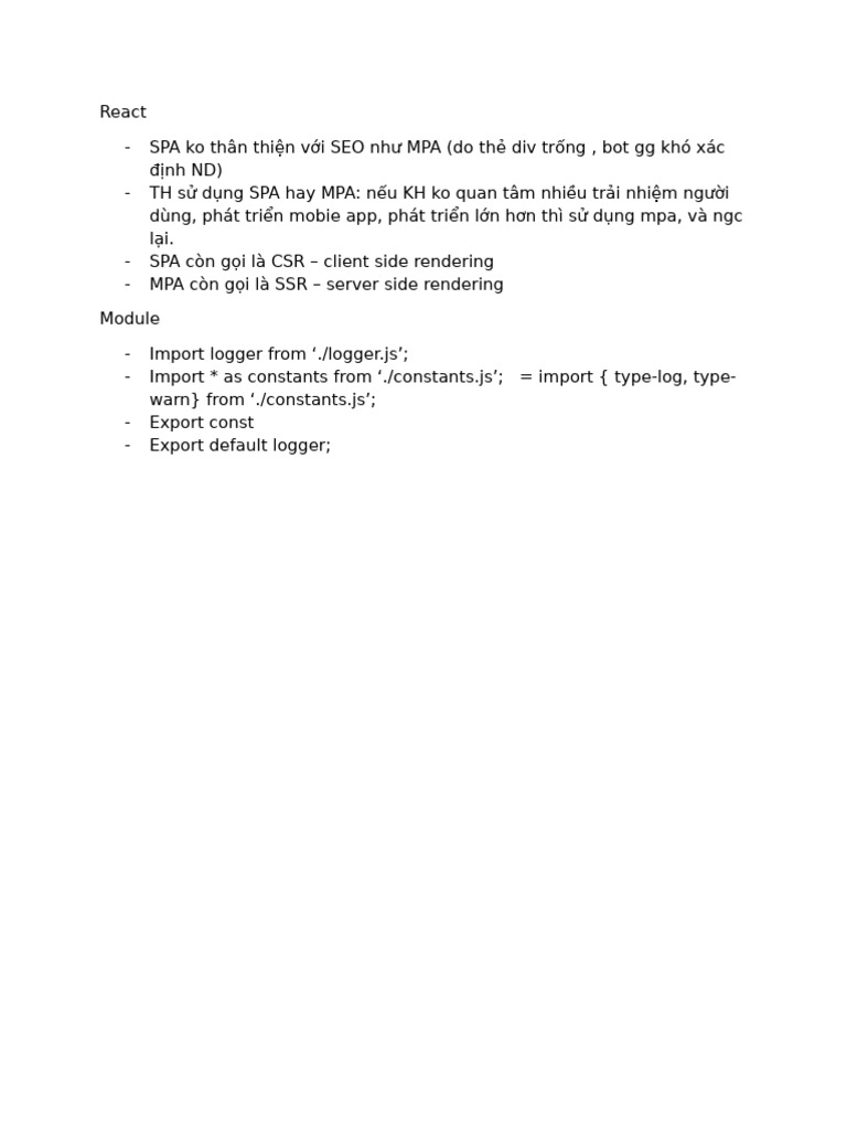 Ghi Chú React JS | PDF