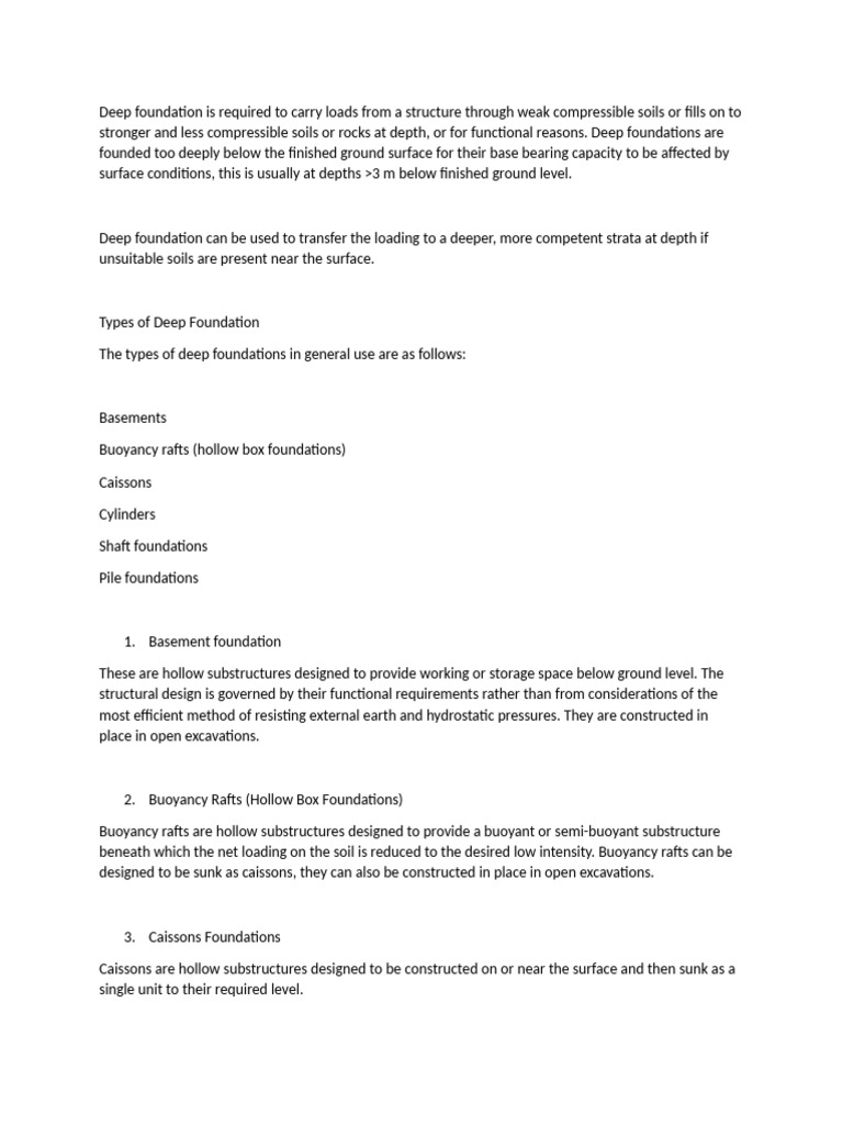 Deep Foundation and Types | PDF