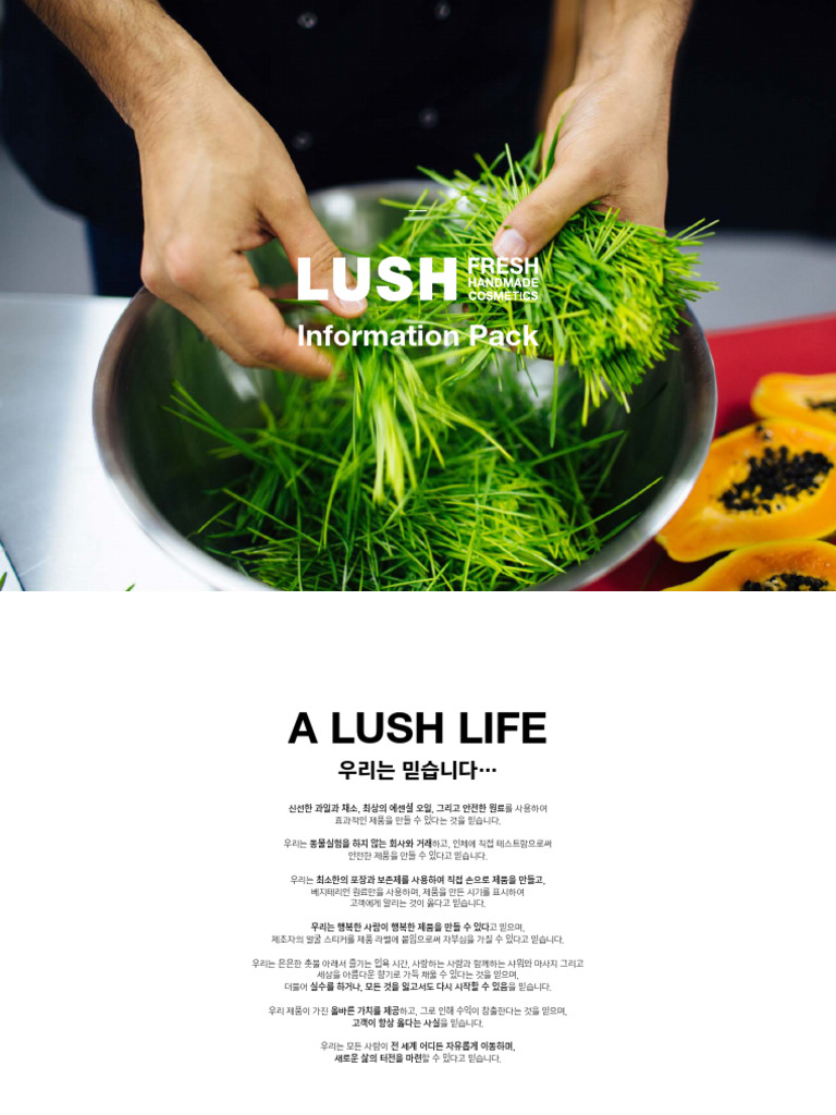 LUSH Information Pack - ABOUT LUSH | PDF