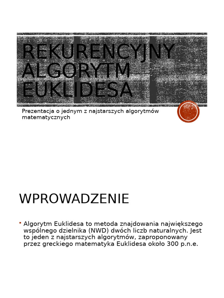 Rekurencyjny Algorytm Euklidesa | PDF