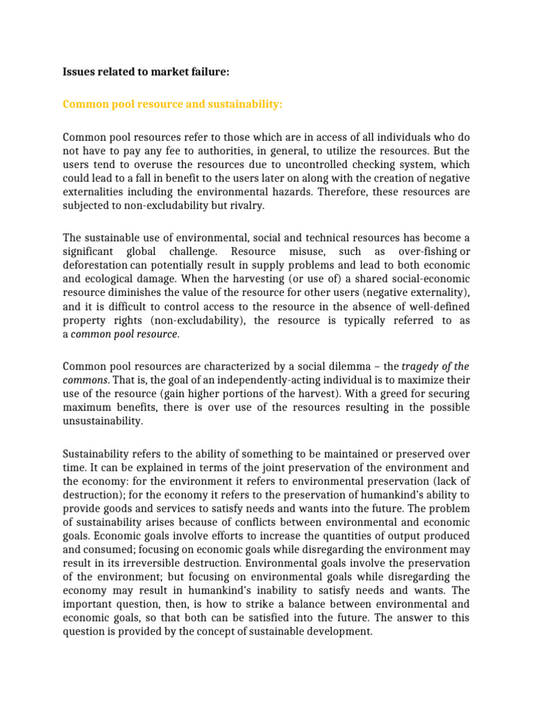 Notes On Various Aspects of Negative Externalities and Control Measures ...