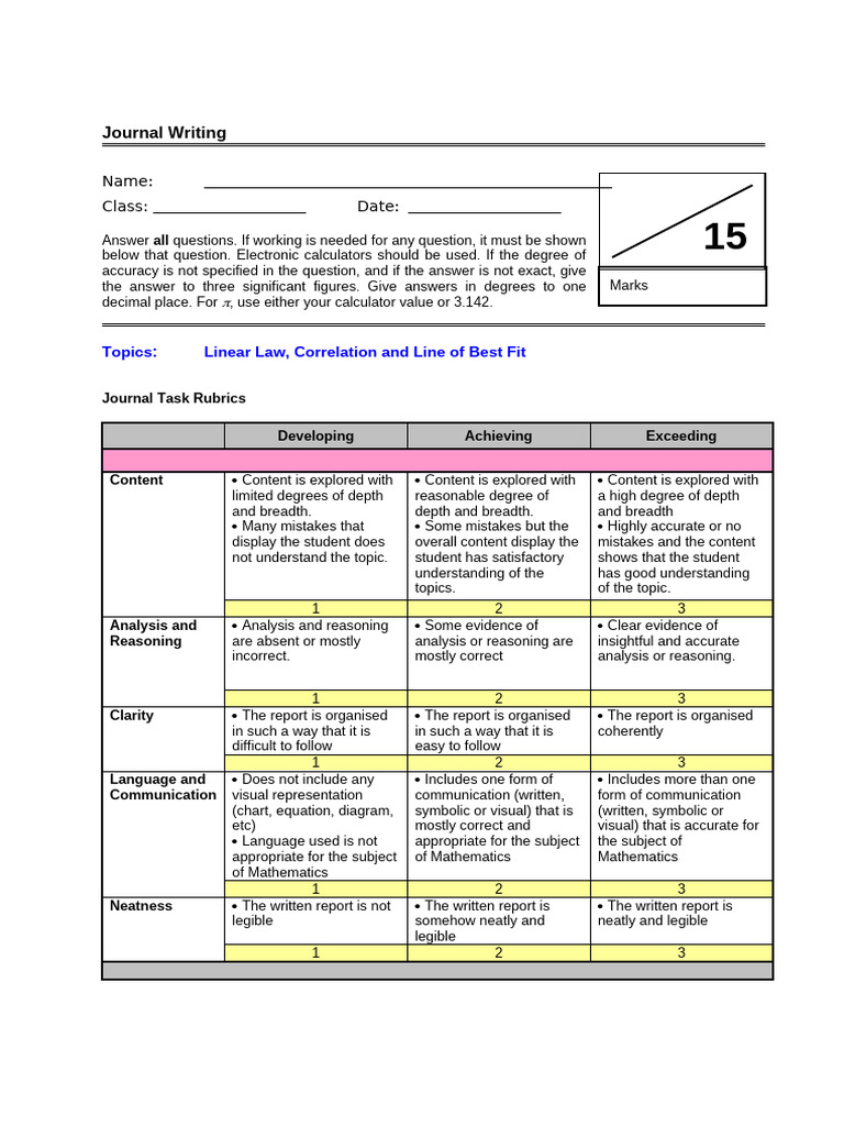 Linear Law-Journal Writing | PDF | Scatter Plot | Equations