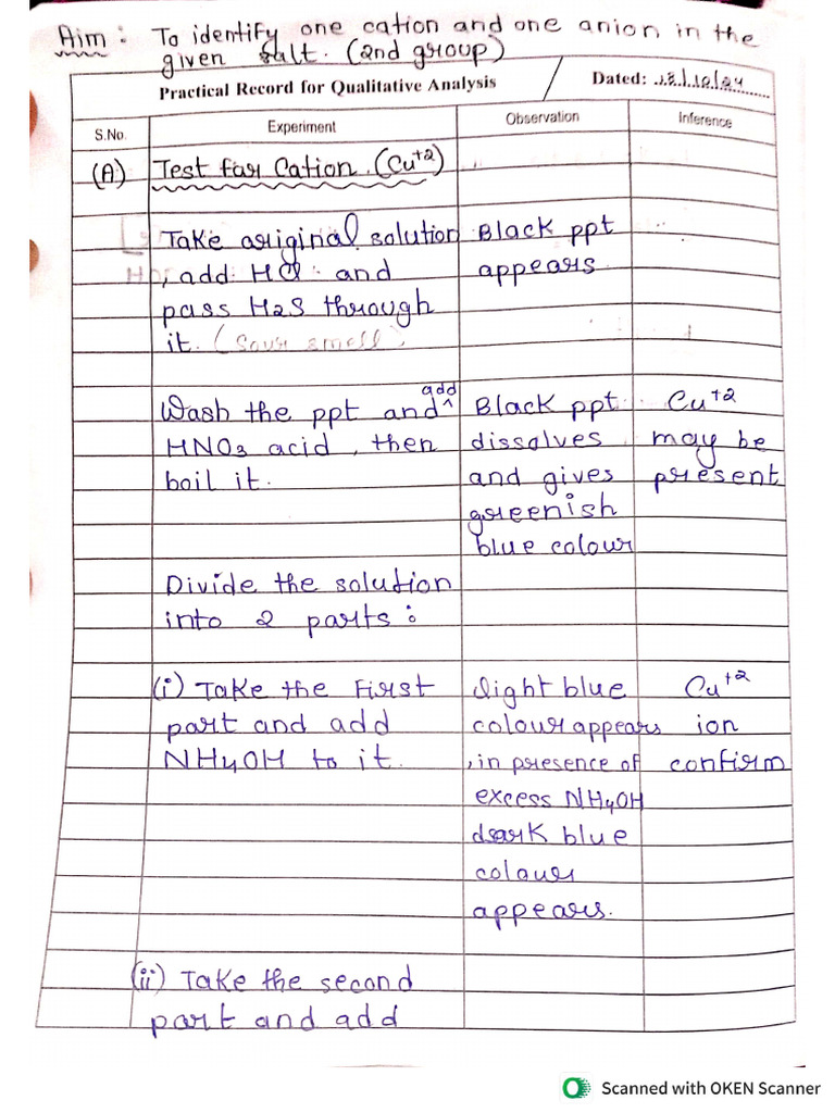 Chemistry Practical (Group 2 and 3) | PDF