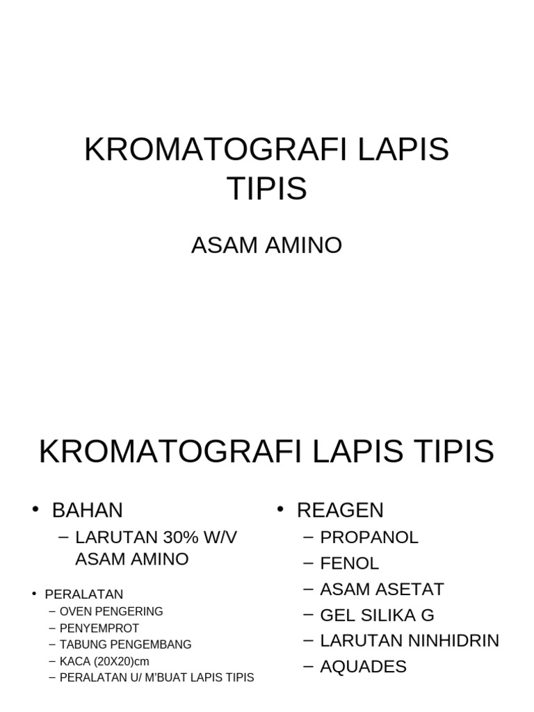 KROMATOGRAFI LAPIS TIPIS - PPT - Aphp2 | PDF