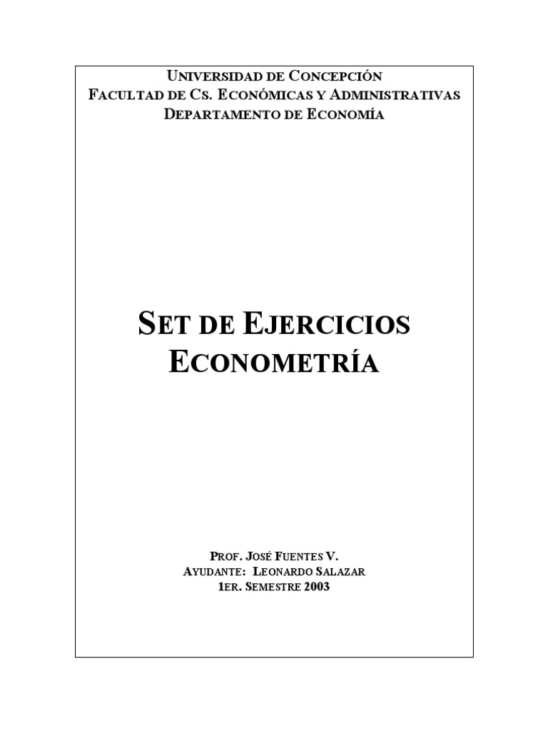 Guia Ejercicios Econometria | PDF | Econometría | Elasticidad (economía)