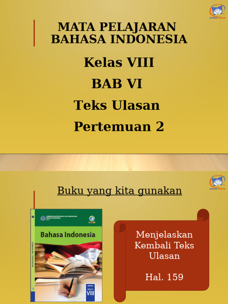 Bindo 8 Bab 6 Teks Ulasan, Pertemuan 2 | PDF
