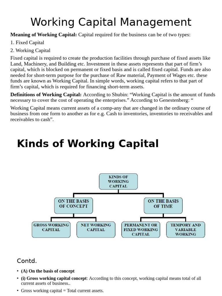 Working Capital Management | PDF | Working Capital | Capital (Economics)