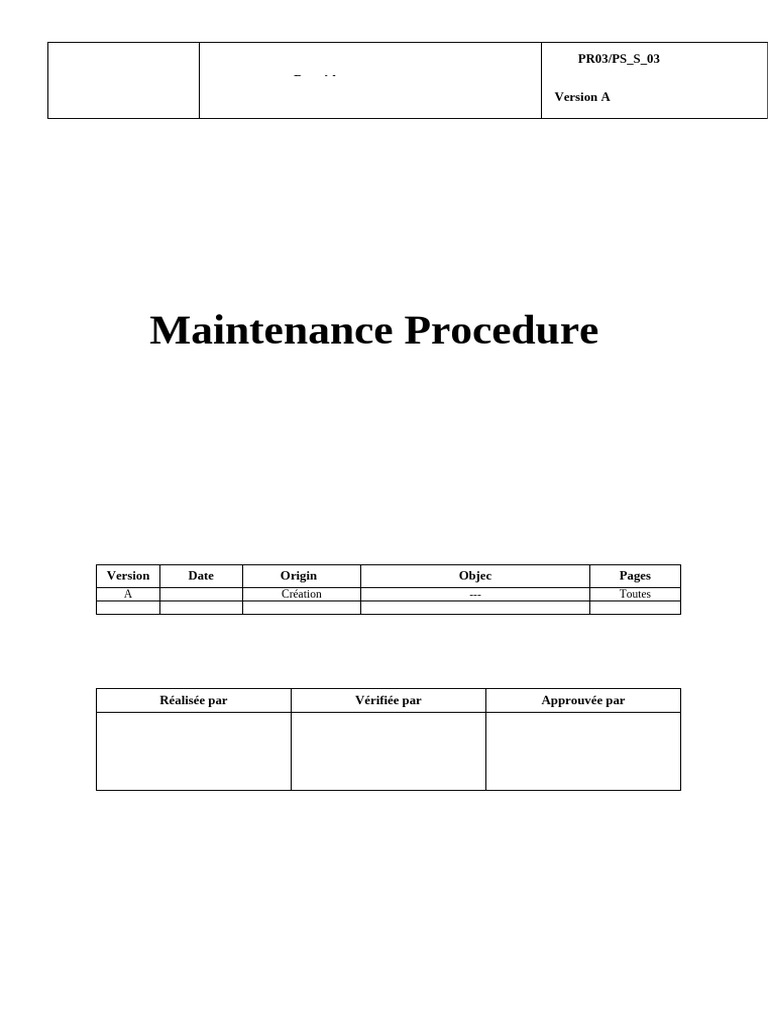 Maintenance Procedure KGS | PDF
