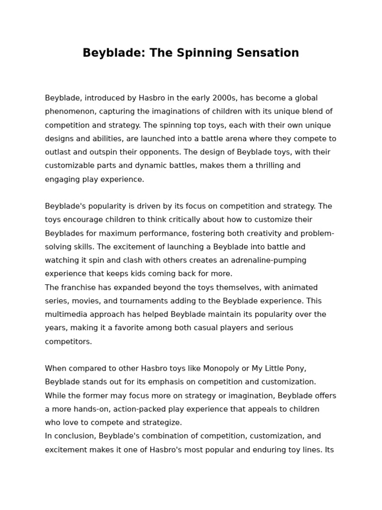Beyblade Design and Competition Insights | PDF
