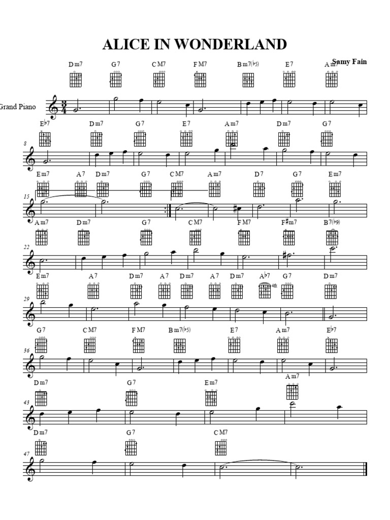 Alice in Wonderland - GUITAR TAB | PDF