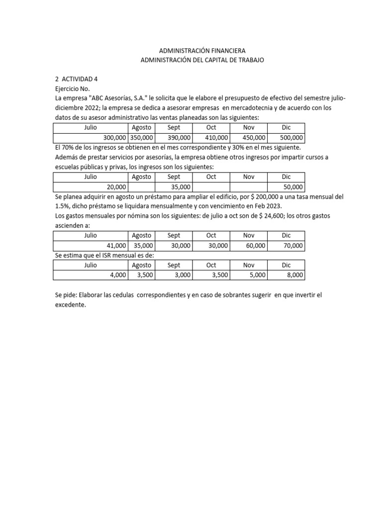 Ejercicio ABC - EJER 2 | PDF