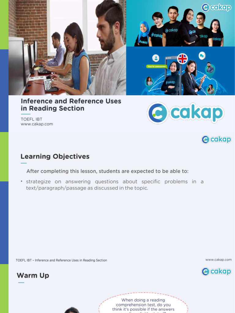 Lesson 3. Inference and Reference Uses in Reading Section | PDF