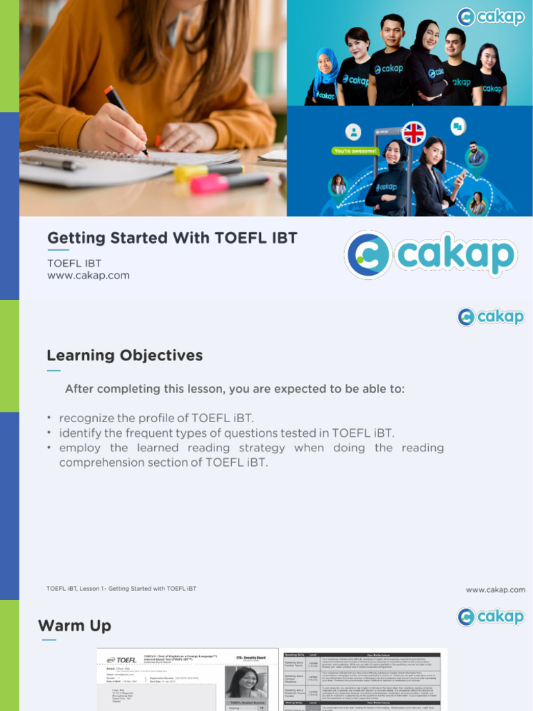 Lesson 1. Getting Started With TOEFL iBT | PDF