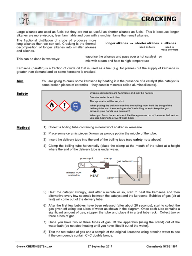 Practical Cracking WS | PDF | Cracking (Chemistry) | Alkane