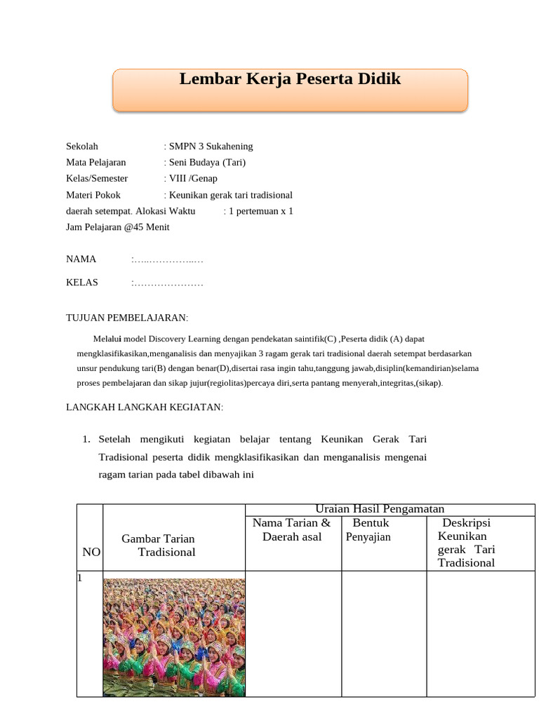 LKPD - Daring - Yulianti Sukimat | PDF