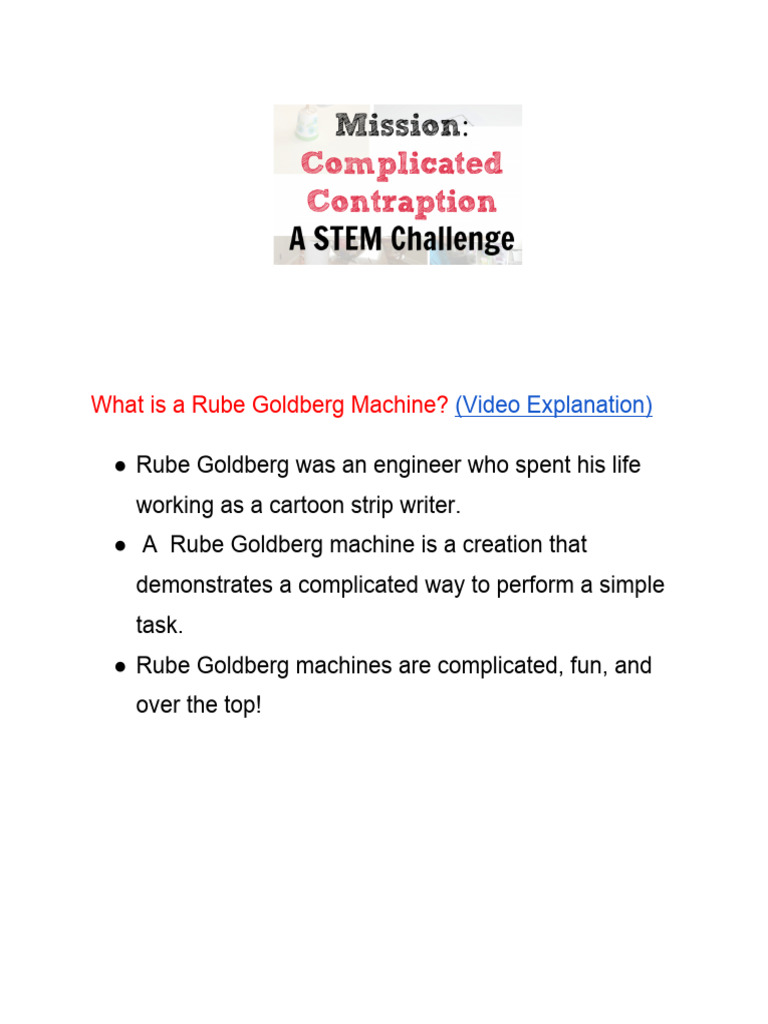 Rube Goldberg Design Challenge | PDF