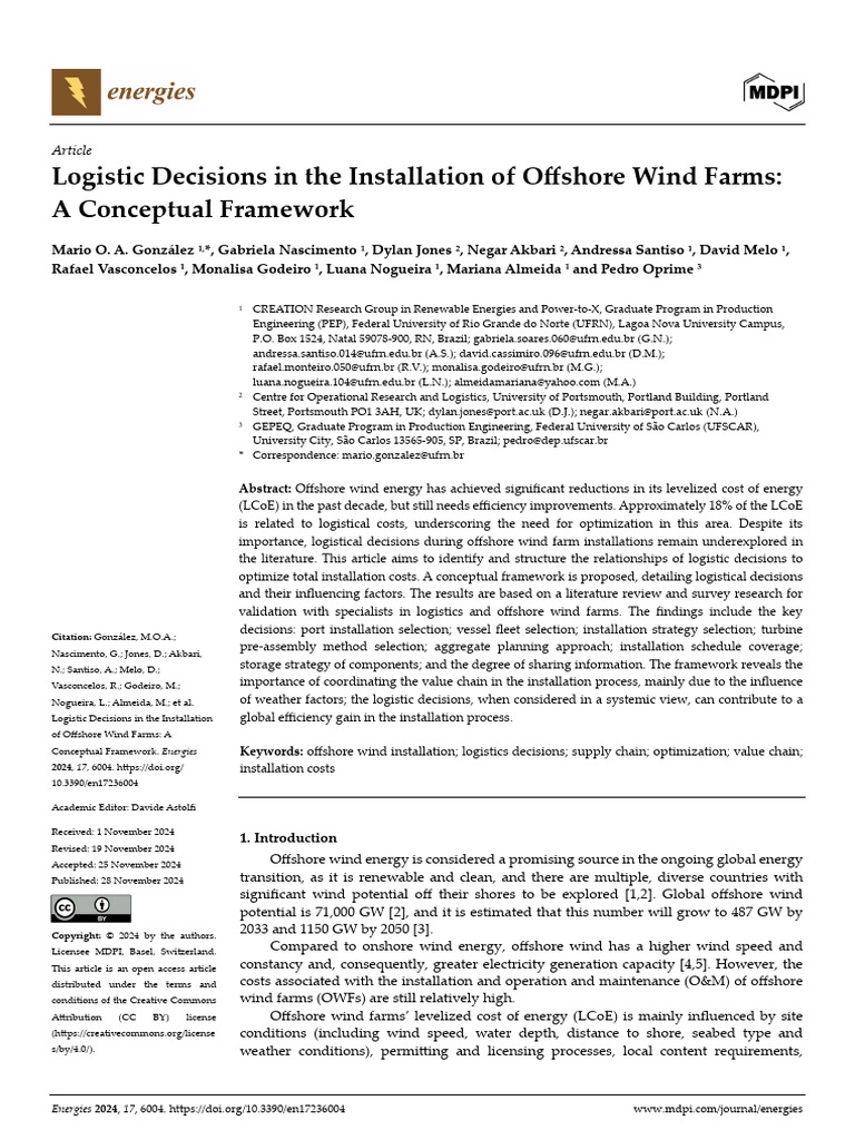 energies-17-06004 | PDF | Offshore Wind Power | Logistics