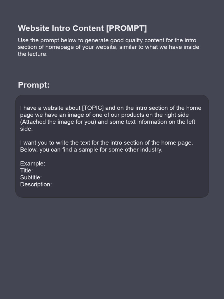 (PROMPT) For Intro Section | PDF