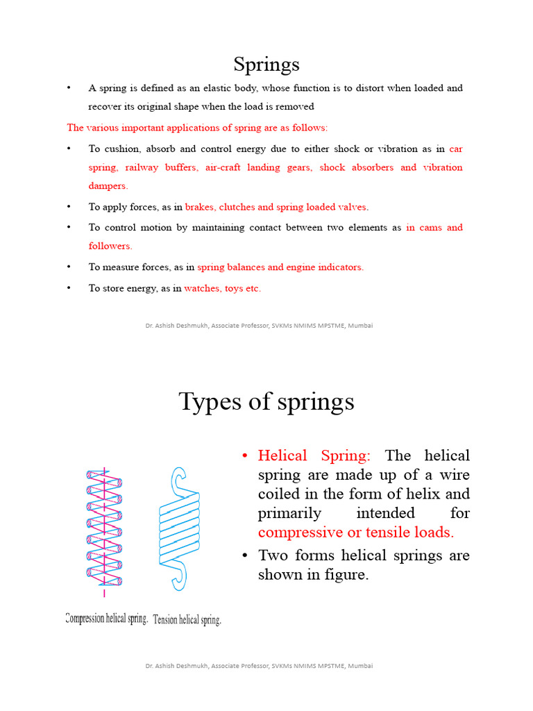 Springs | PDF | Stress (Mechanics) | Bending