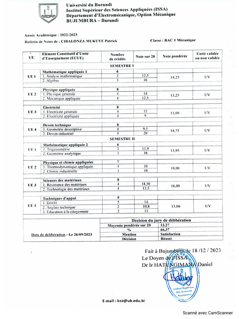 Bulletin Bac1 | PDF