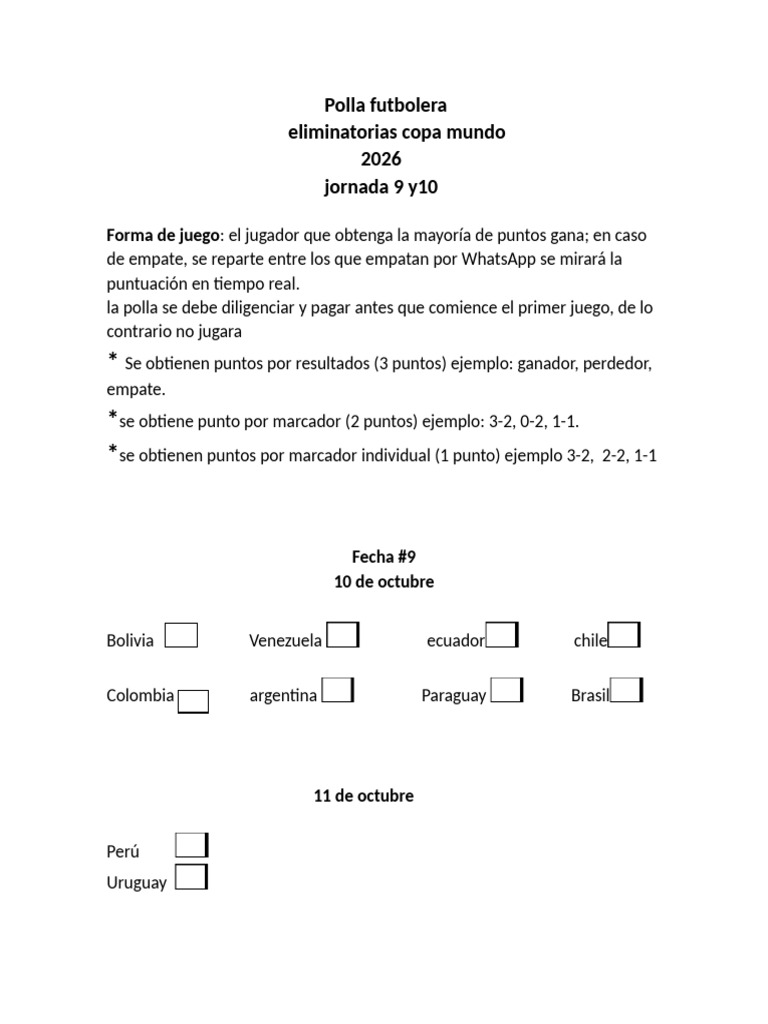 Polla Futbolera | PDF