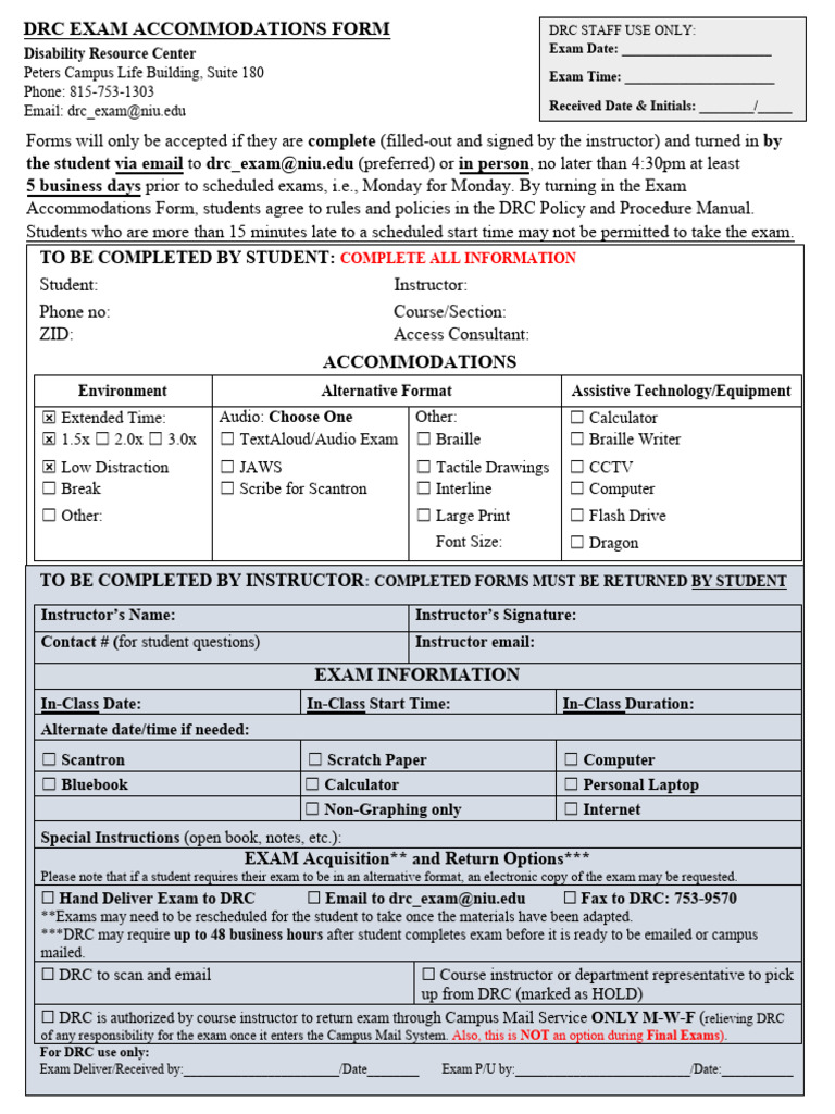 Exam Accommodations Form Accessible - Updated | PDF | Computing