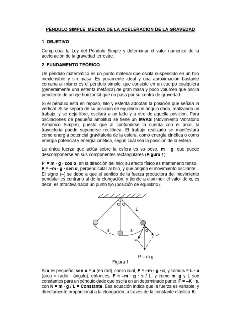 Practica 5 Pendulo Simple | PDF | Péndulo | Oscilación