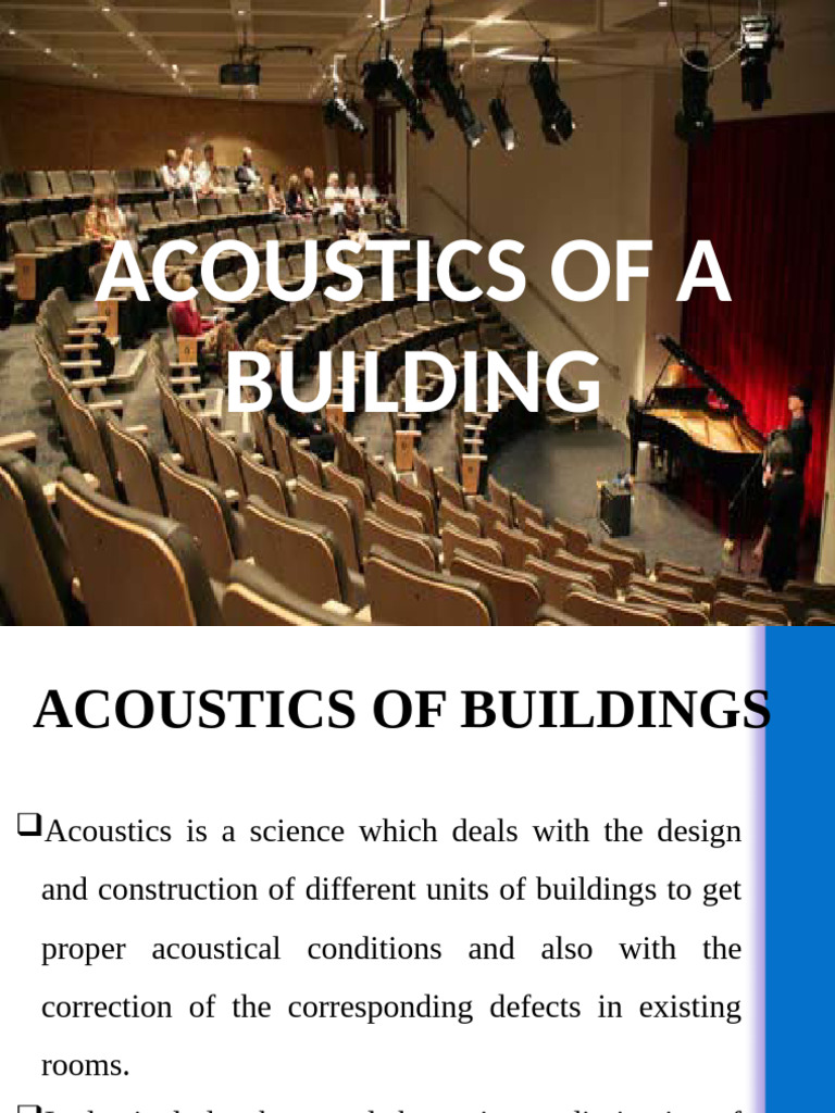 Acoustics of A Building | PDF | Sound | Plaster