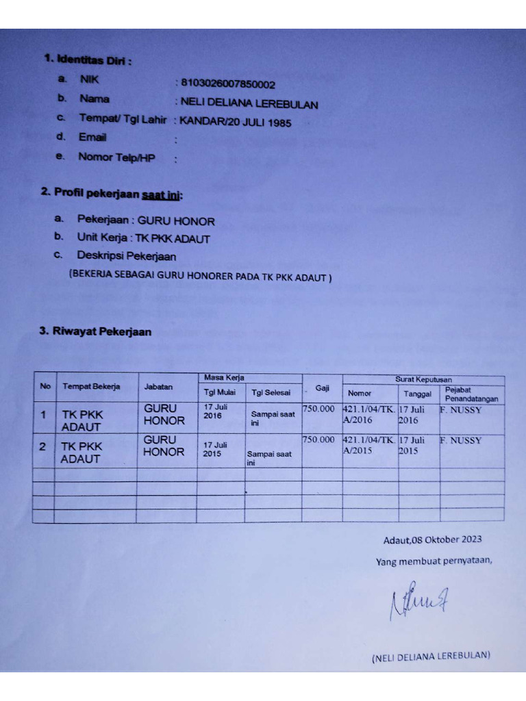 Data Diri | PDF