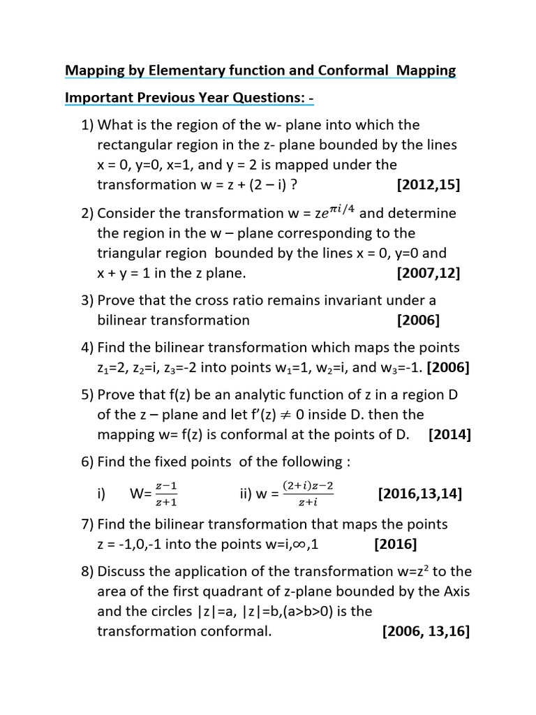 Mapping by Elementary Function and Conformal Mapping | PDF