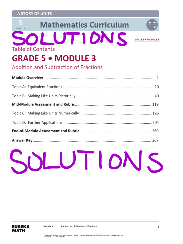 Grade 5 Module 3 Solutions UPDATED 01-30-2018 | PDF | Numbers ...