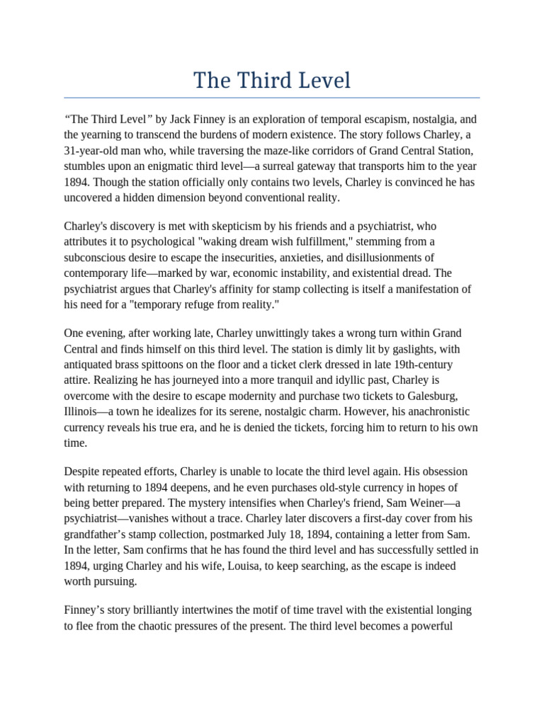 The Third Level | PDF