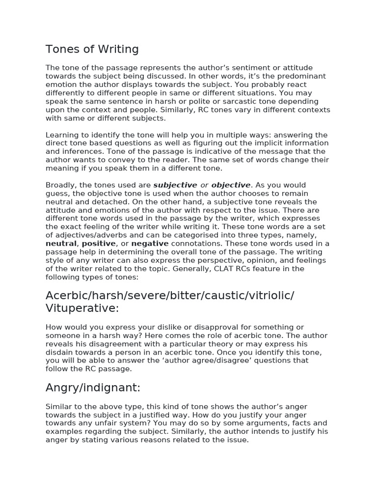 Tones | PDF | Anger | Psychology