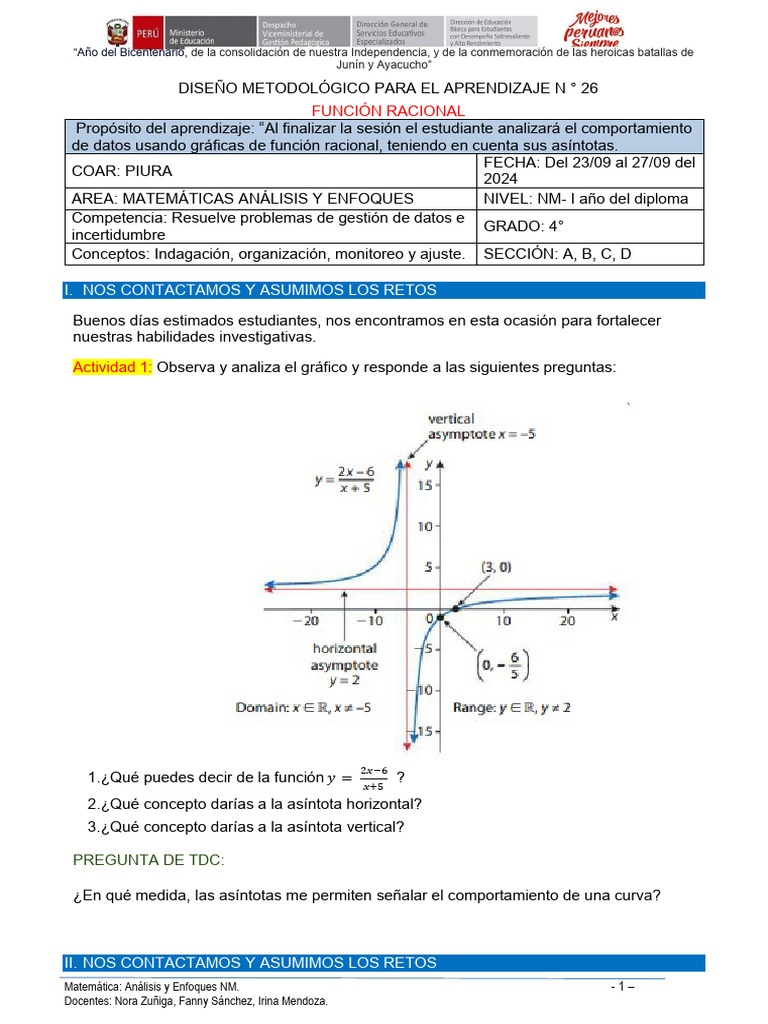Dmpa 26 - Matemática - Cuarto | PDF | Asíntota | Análisis matemático