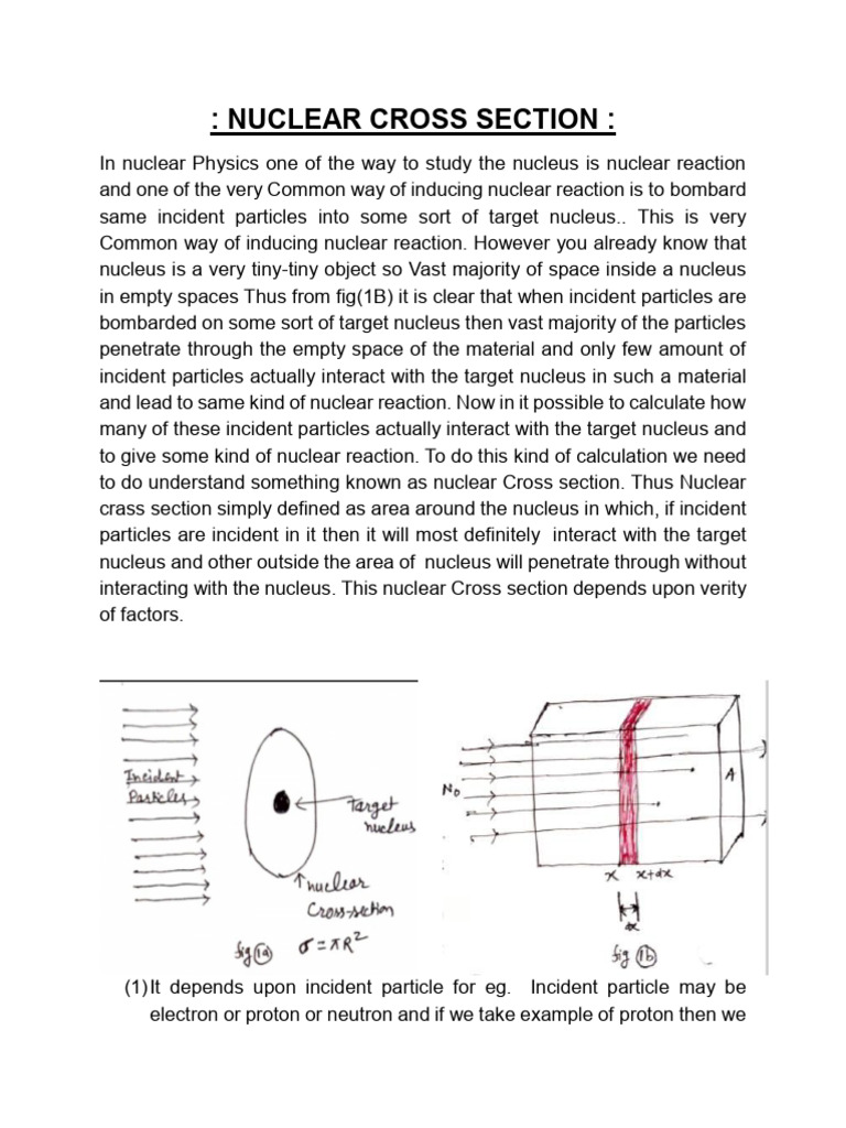 nuclear Cross section (1) | PDF | Atomic Nucleus | Cross Section (Physics)