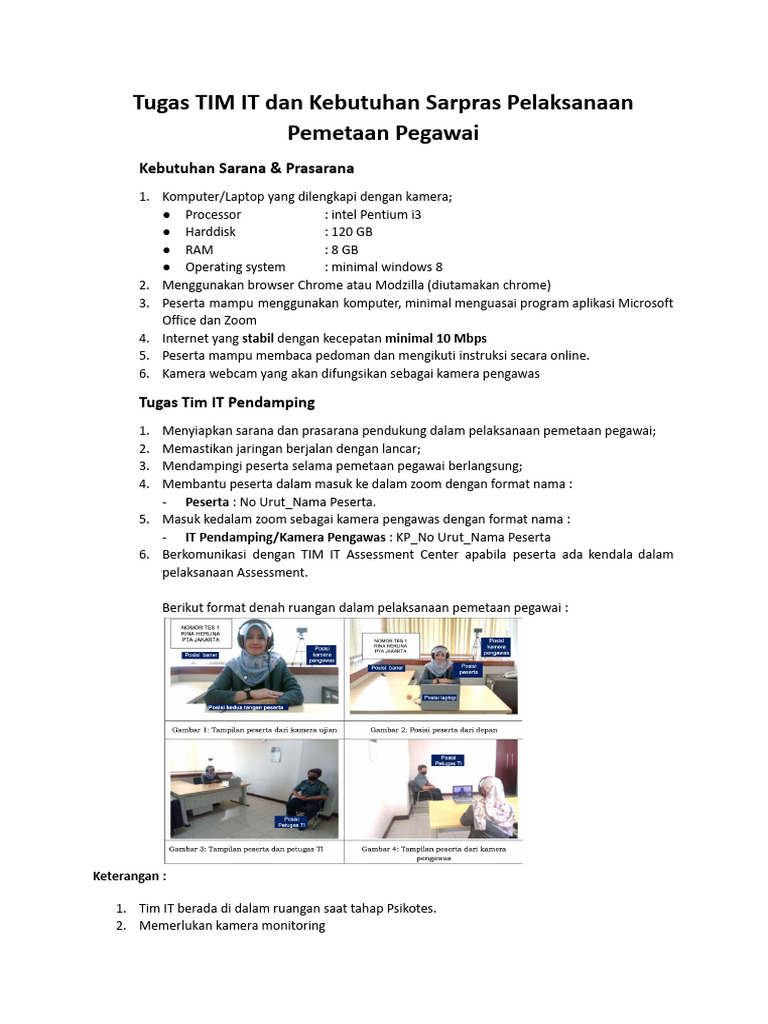 Tugas TIM IT Dan Kebutuhan Sarpras Pelaksanaan Pemetaan Pegawai | PDF