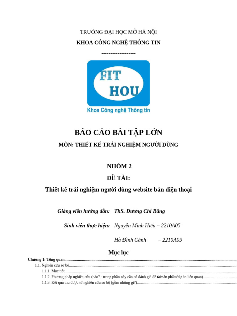 UXD G13-Baocao | PDF