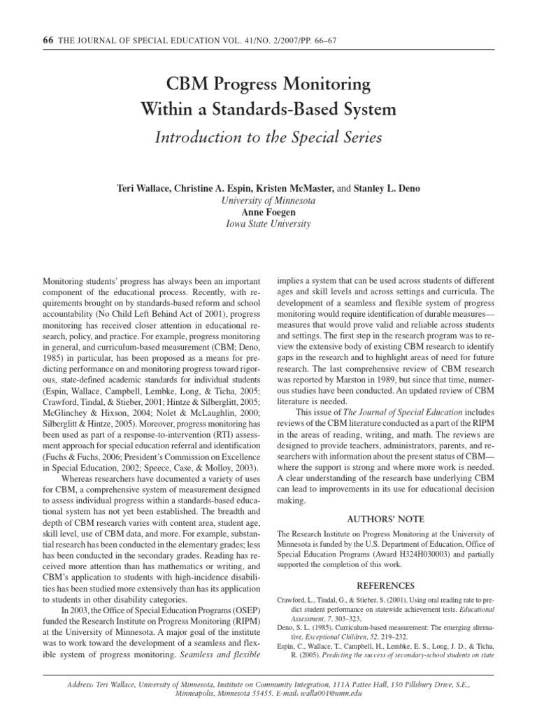 CBM Progress Monitoring Within A Standards-Based System: Introduction ...