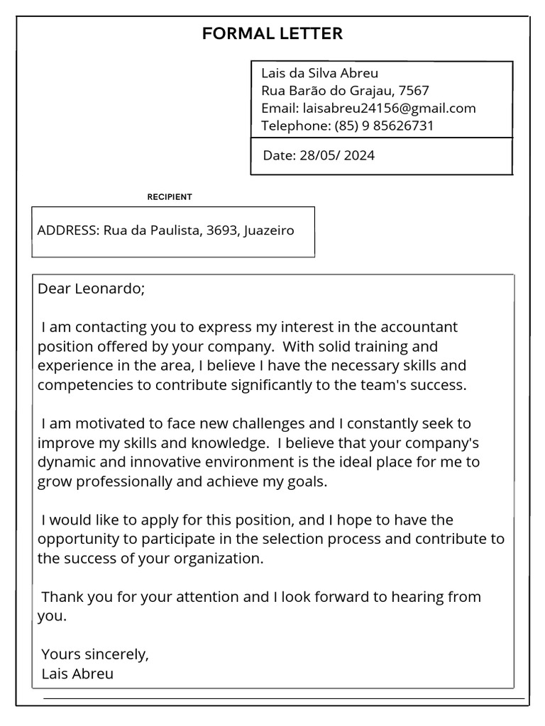Carta Formal | PDF