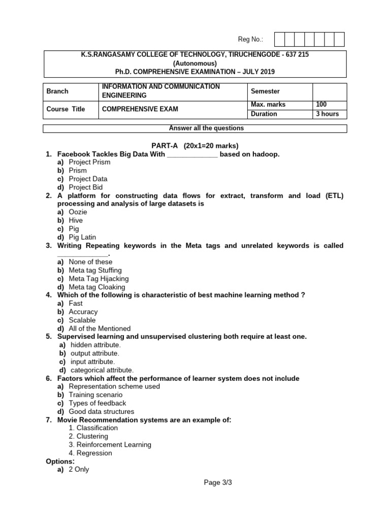 PhD Comprehensive Exam: Info & Comm Engineering | PDF | Databases ...