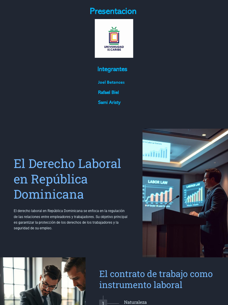 Derecho Laboral Diapositiva Presentación Digital | PDF