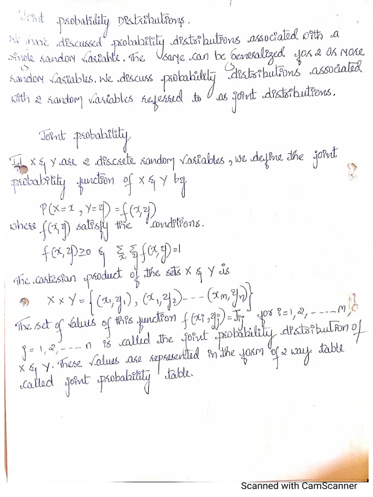 5 Joint Probability Distribution | PDF